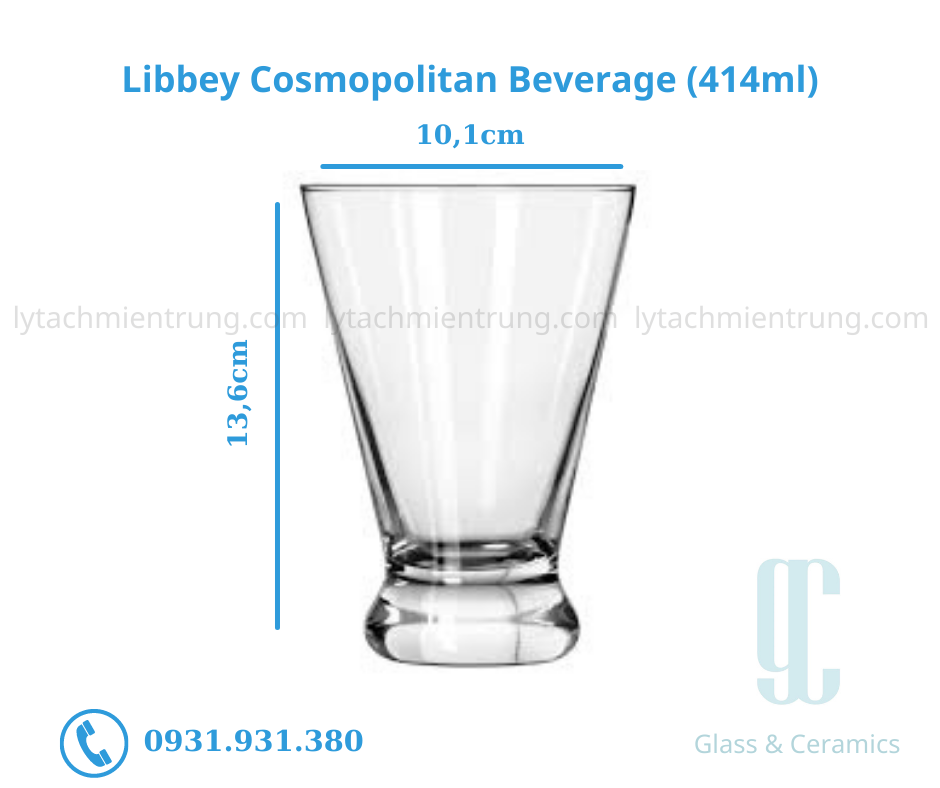 Ly thủy tinh Libbey Cosmopolitan Beverage (414ml) - Ly tách miền Trung